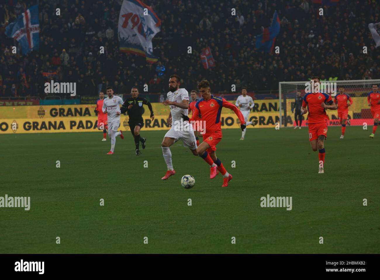 BUCHAREST, ROMANIA - December 15, 2021: Football match between FCSB and ...