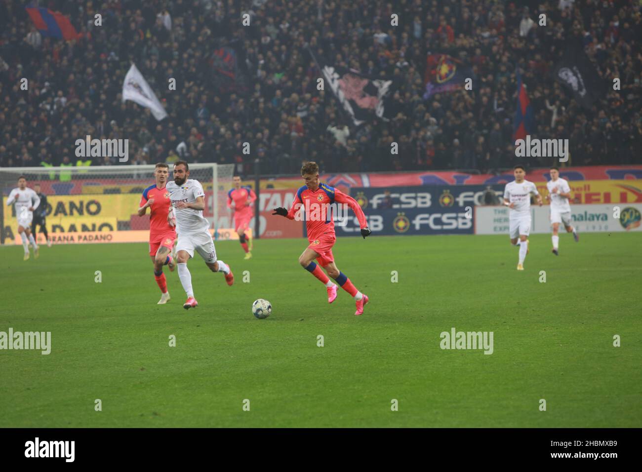 BUCHAREST, ROMANIA - December 15, 2021: Football match between FCSB and ...