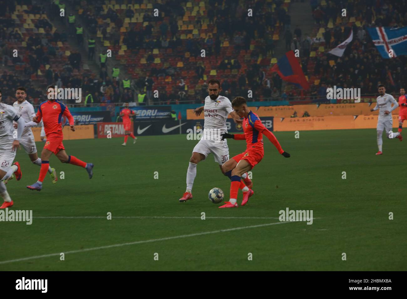 BUCHAREST, ROMANIA - December 15, 2021: Football match between FCSB and ...