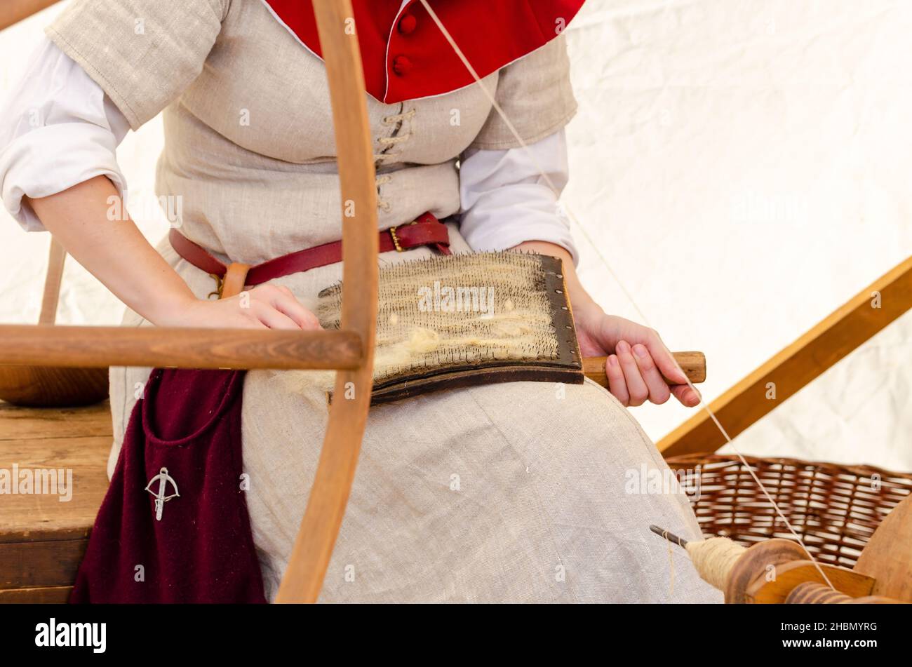 Medieval spinning wheel hi-res stock photography and images - Alamy