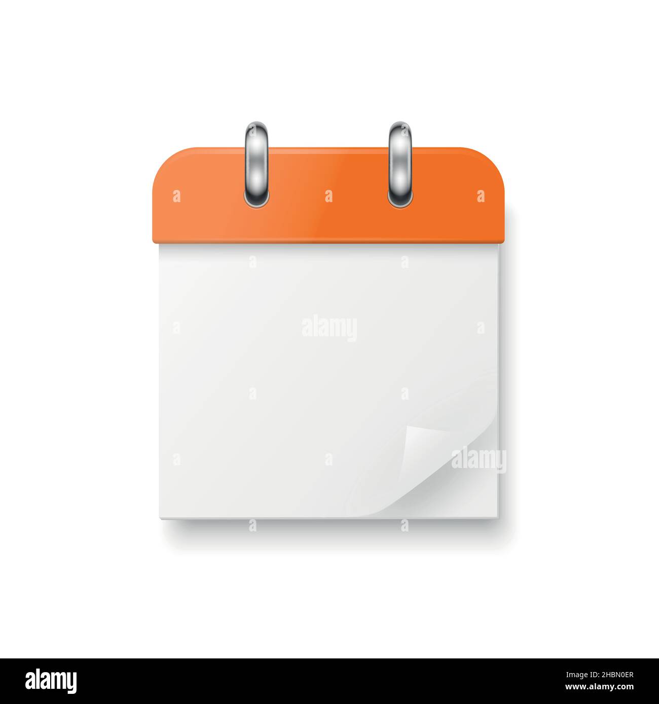 Vector 3d Orange Modern Simple Minimalistic Realistic Calendar Icon ...
