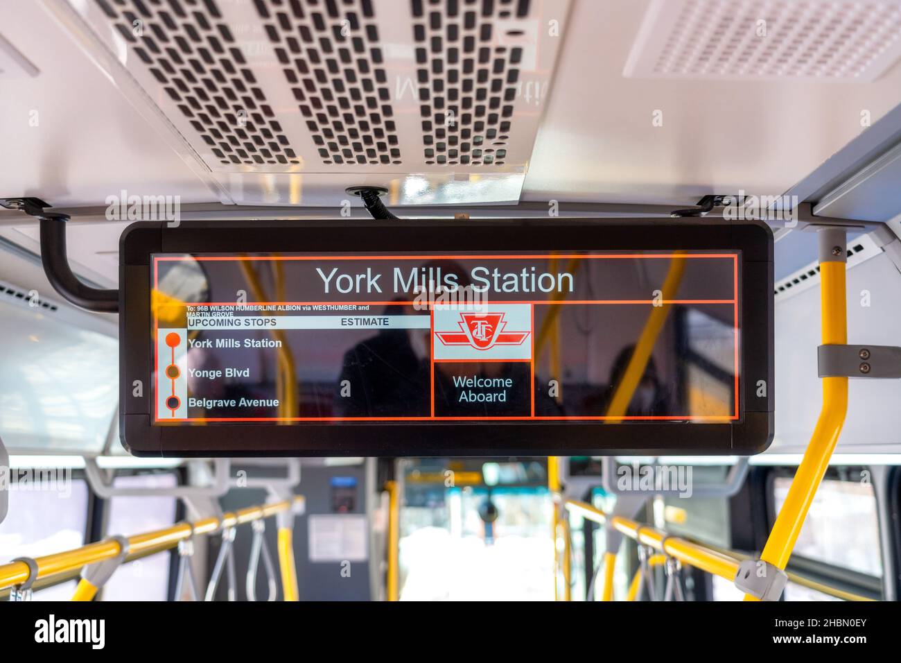Navigation screens for passengers inside of the new Toronto Transit ...