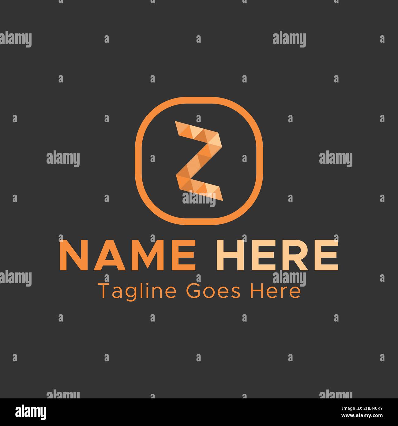 Z letter Logo.Light Orange Color Minimalistic Abstract logo.Round ...