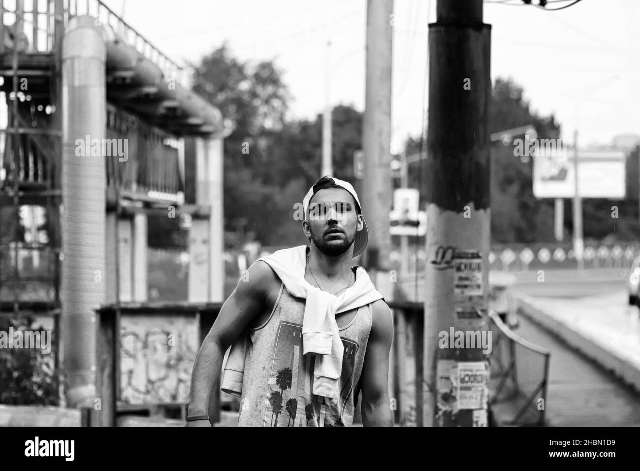 A young man with a beard hip-hop dancer Stock Photo - Alamy