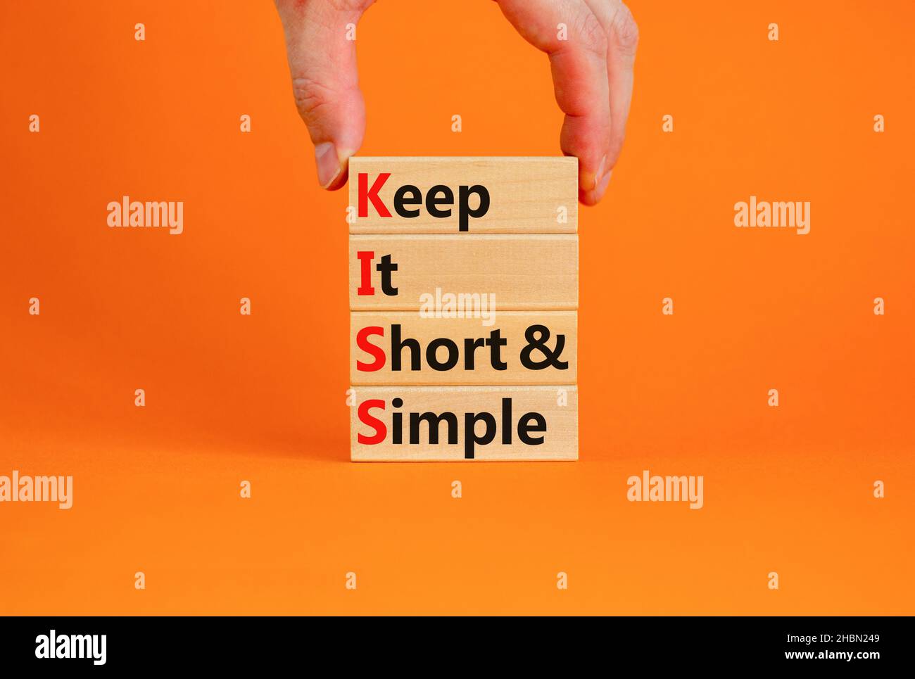 KISS keep it short and simple symbol. Concept words KISS keep it short ...