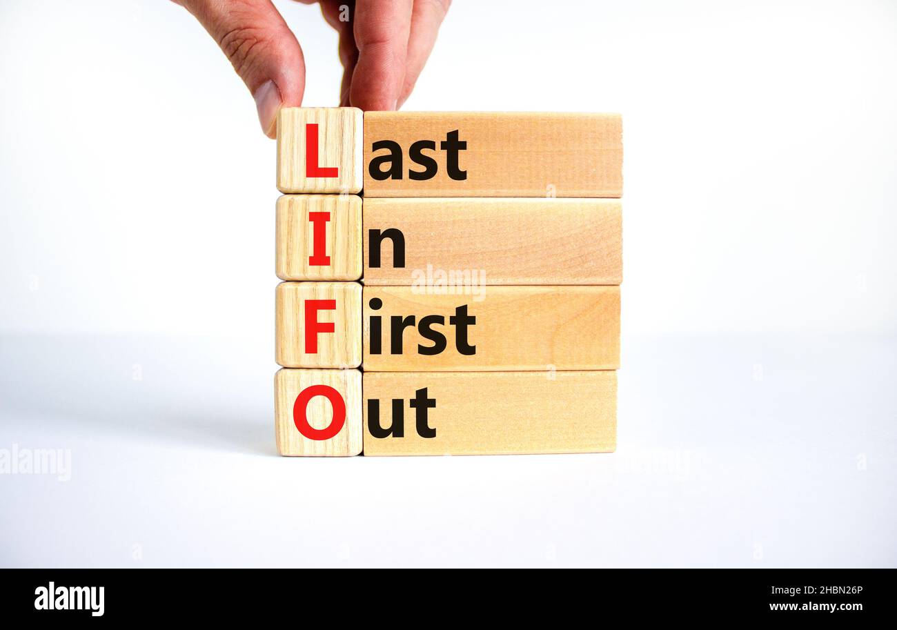 LIFO last in first out symbol. Concept words LIFO last in first out on ...