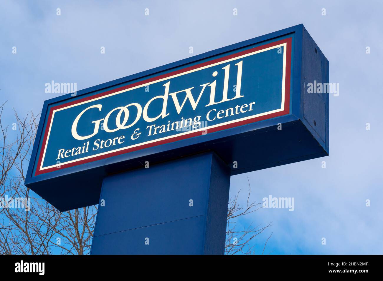 MENOMINEE, WI, USA - DECEMBER 18, 2021: Goodwill retail store and ...