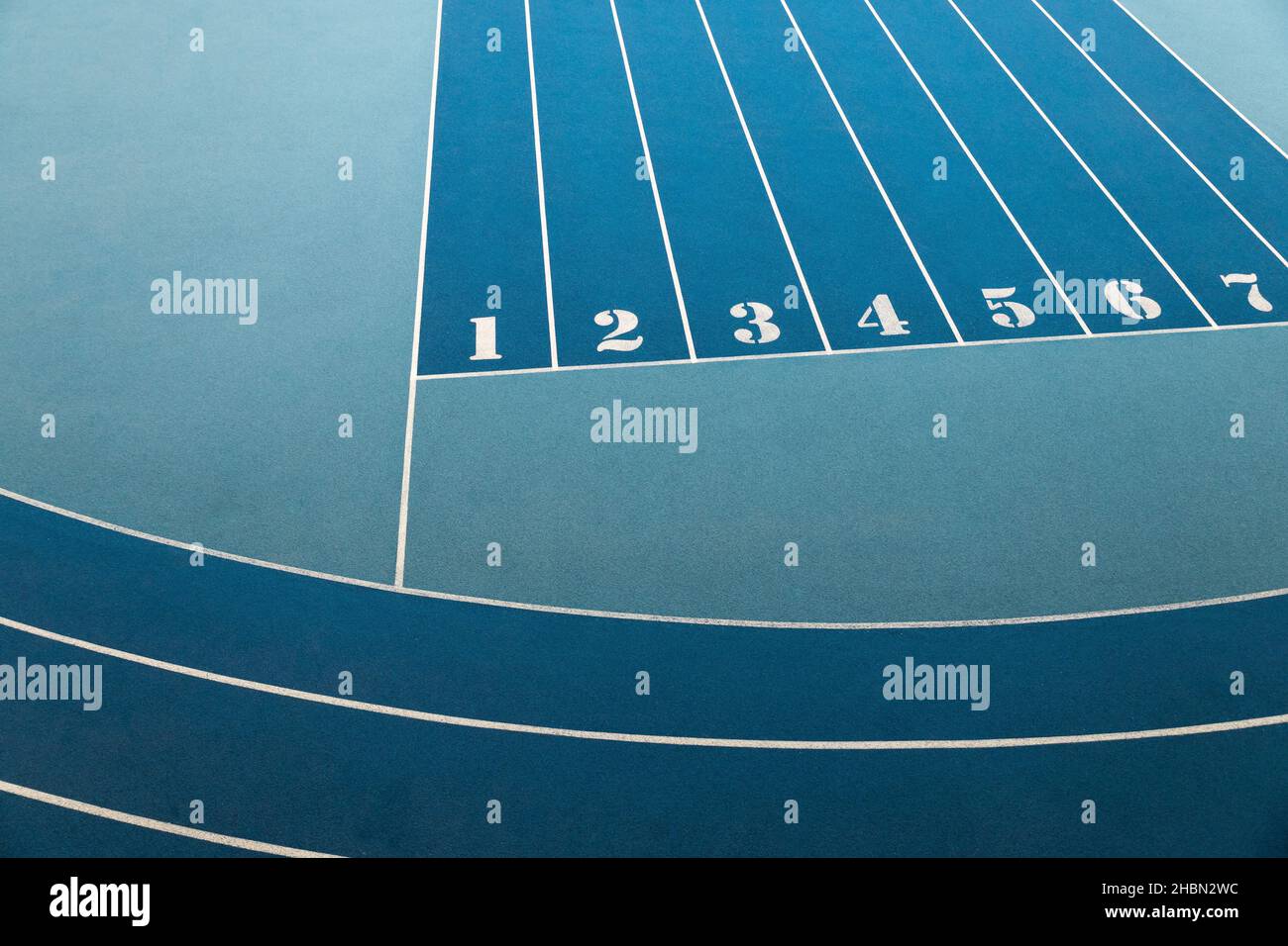 A running track with markings in an outdoor stadium Stock Photo - Alamy
