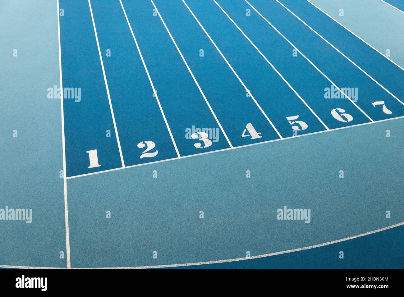 A running track with markings in an outdoor stadium Stock Photo - Alamy
