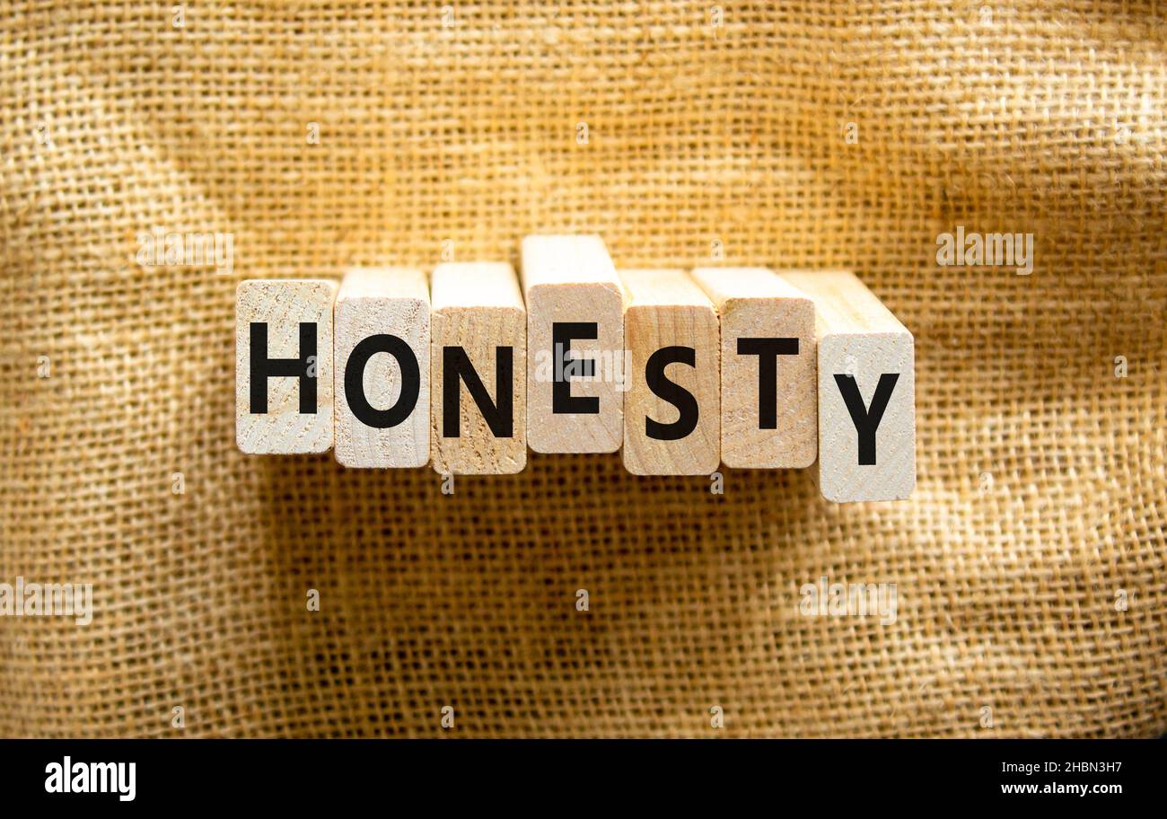 Honesty symbol. The concept word Honesty on wooden blocks. Beautiful ...