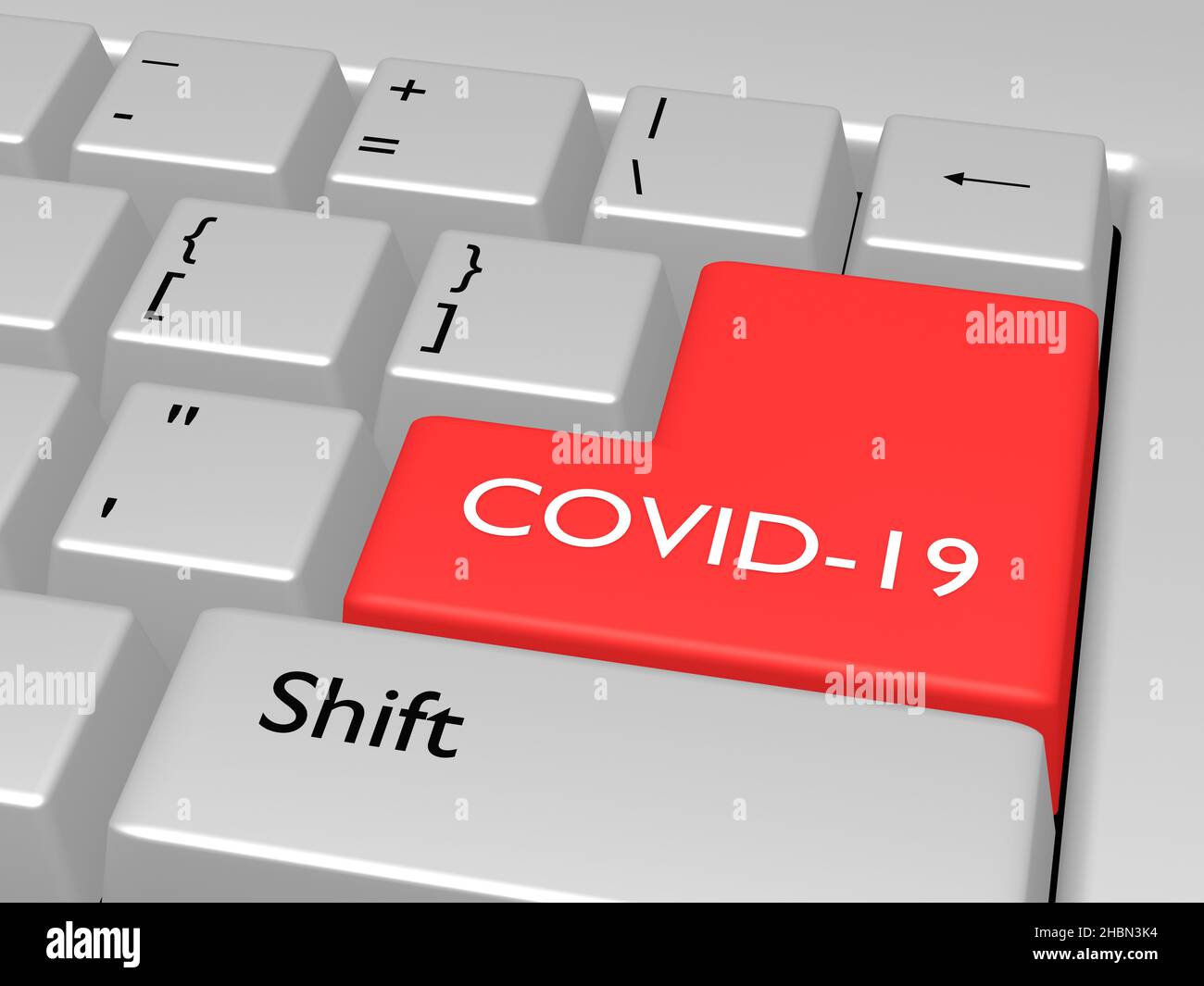 COVID-19 concept. Word COVID-19 on button of computer keyboard. 3d rendering Stock Photo - Alamy