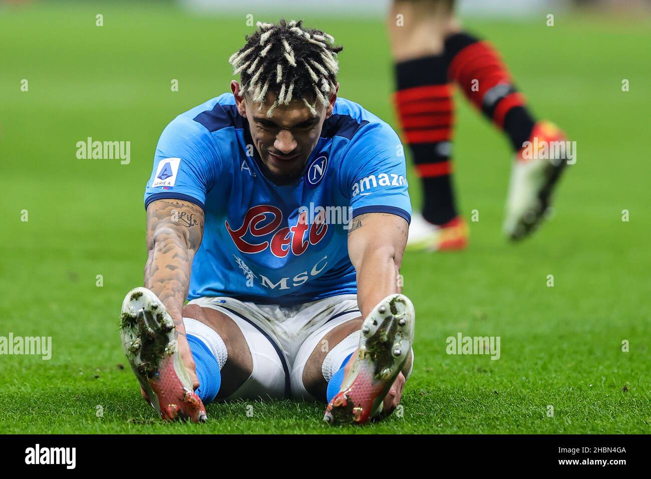 Kevin Malcuit of SSC Napoli reacts during the Serie A 2021/22 football ...