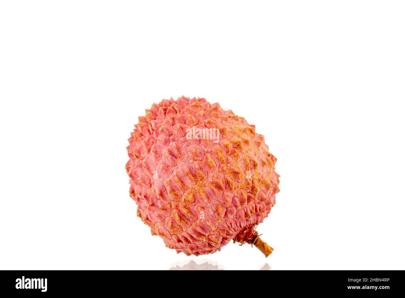 One ripe organic litchi fruit, close-up, isolated on white Stock Photo ...