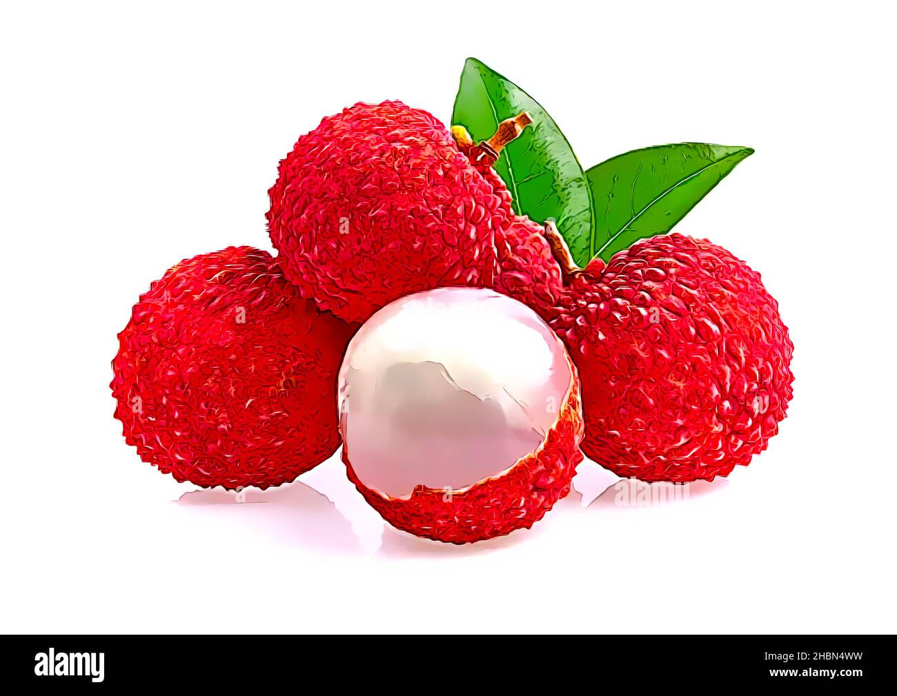 Lychee Red on white background with shadow Stock Photo - Alamy