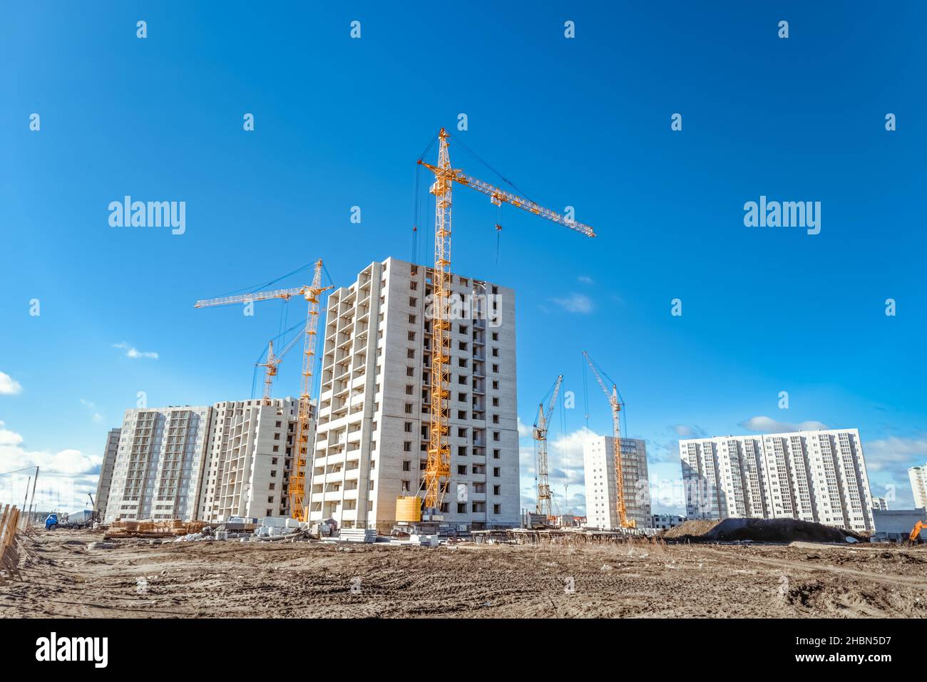 Construction of new buildings Stock Photo - Alamy