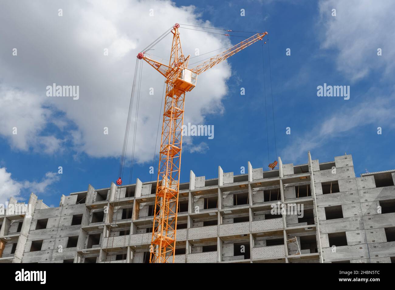 Tower cranes and construction of high-rise building Stock Photo - Alamy