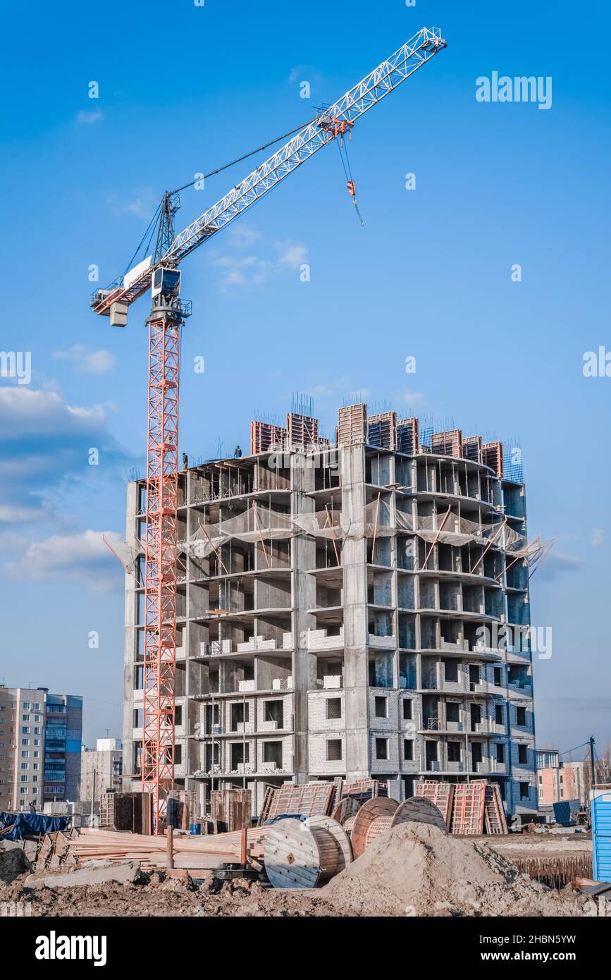 New highrise buildings and construction works Stock Photo - Alamy