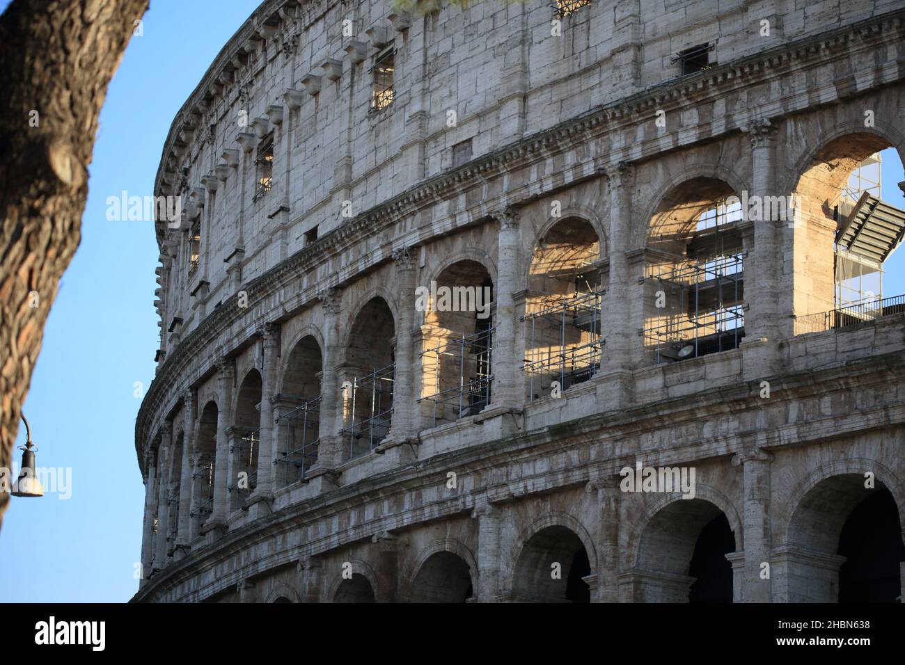 The Coloseum, Rome. The largest ancient amphitheatre ever built Stock ...
