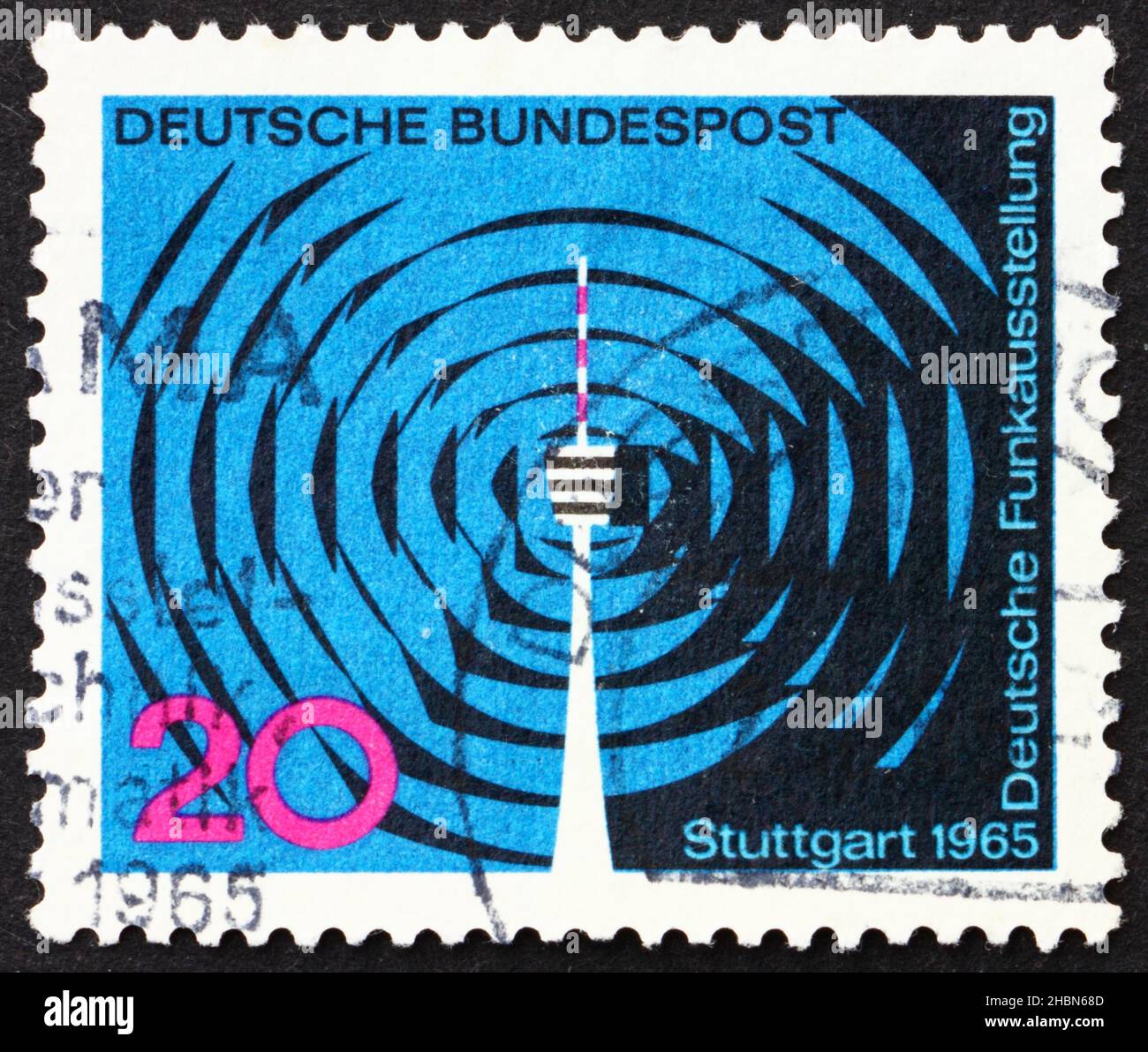 GERMANY - CIRCA 1965: a stamp printed in the Germany shows Waves and ...