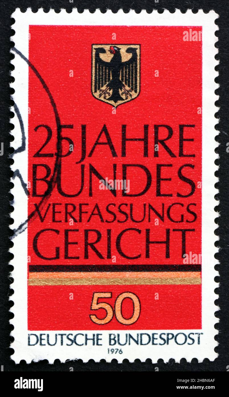 GERMANY - CIRCA 1976: a stamp printed in the Germany shows German Eagle ...