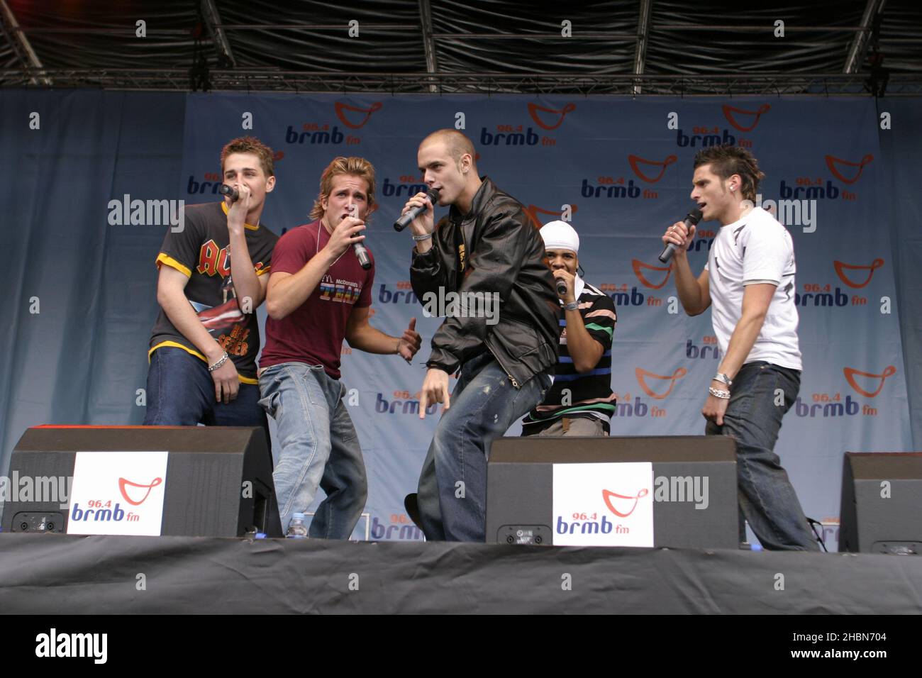 Triple 8 on stage at the BRMB Party in the Park, Birmingham, UK. 5th ...