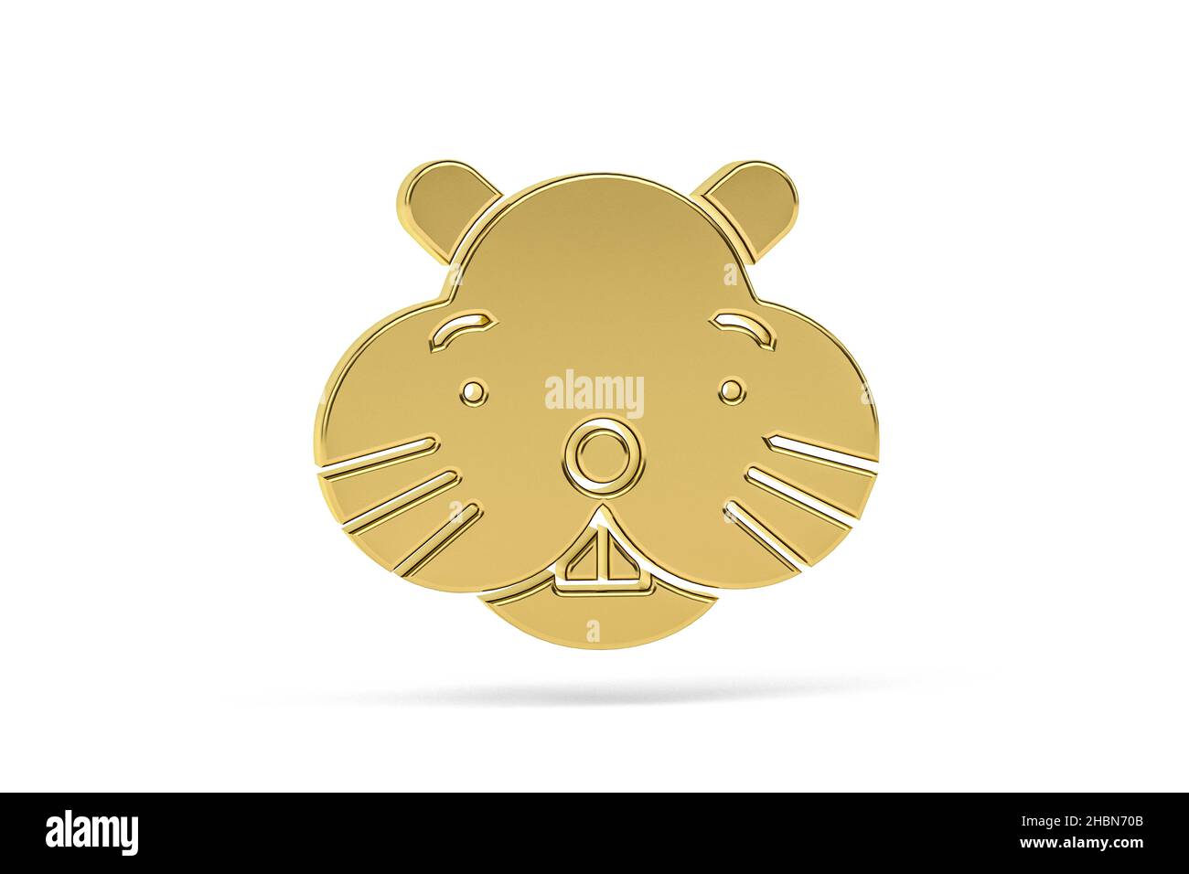 Golden 3d hamster icon isolated on white background - 3d render Stock ...