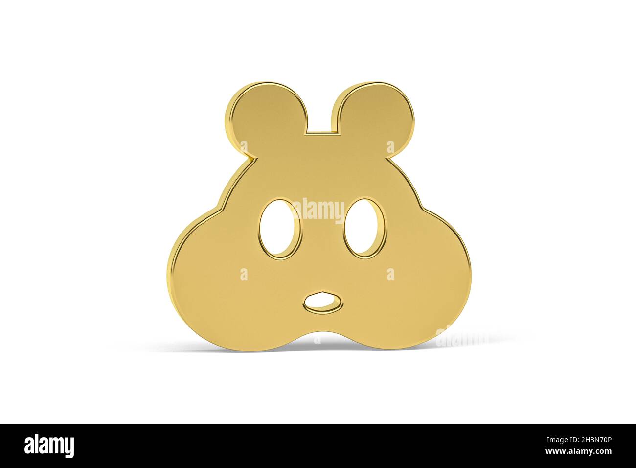 Golden 3d hamster icon isolated on white background - 3d render Stock ...