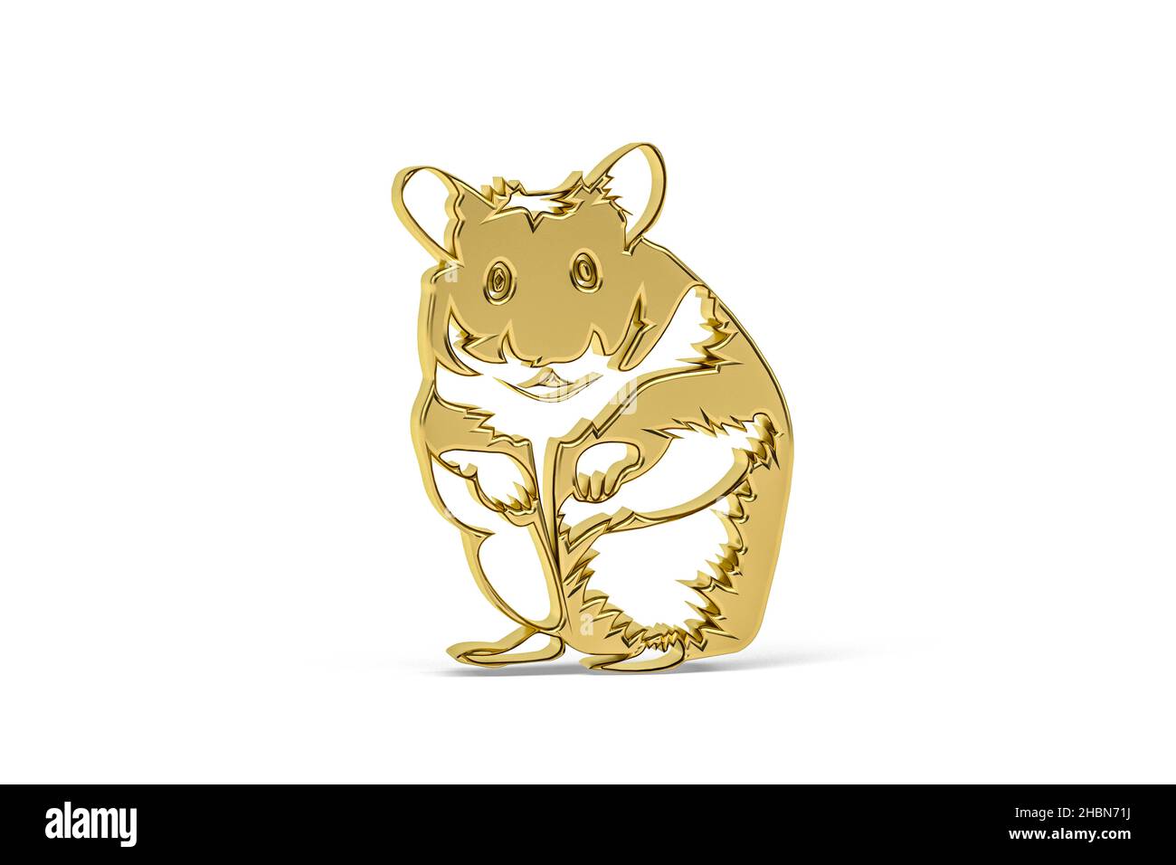 Golden 3d hamster icon isolated on white background - 3d render Stock ...