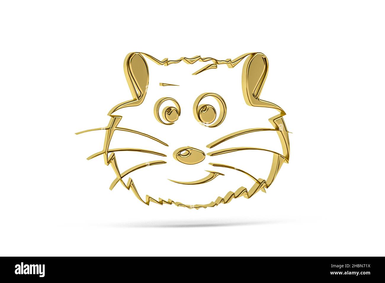 Golden 3d hamster icon isolated on white background - 3d render Stock ...