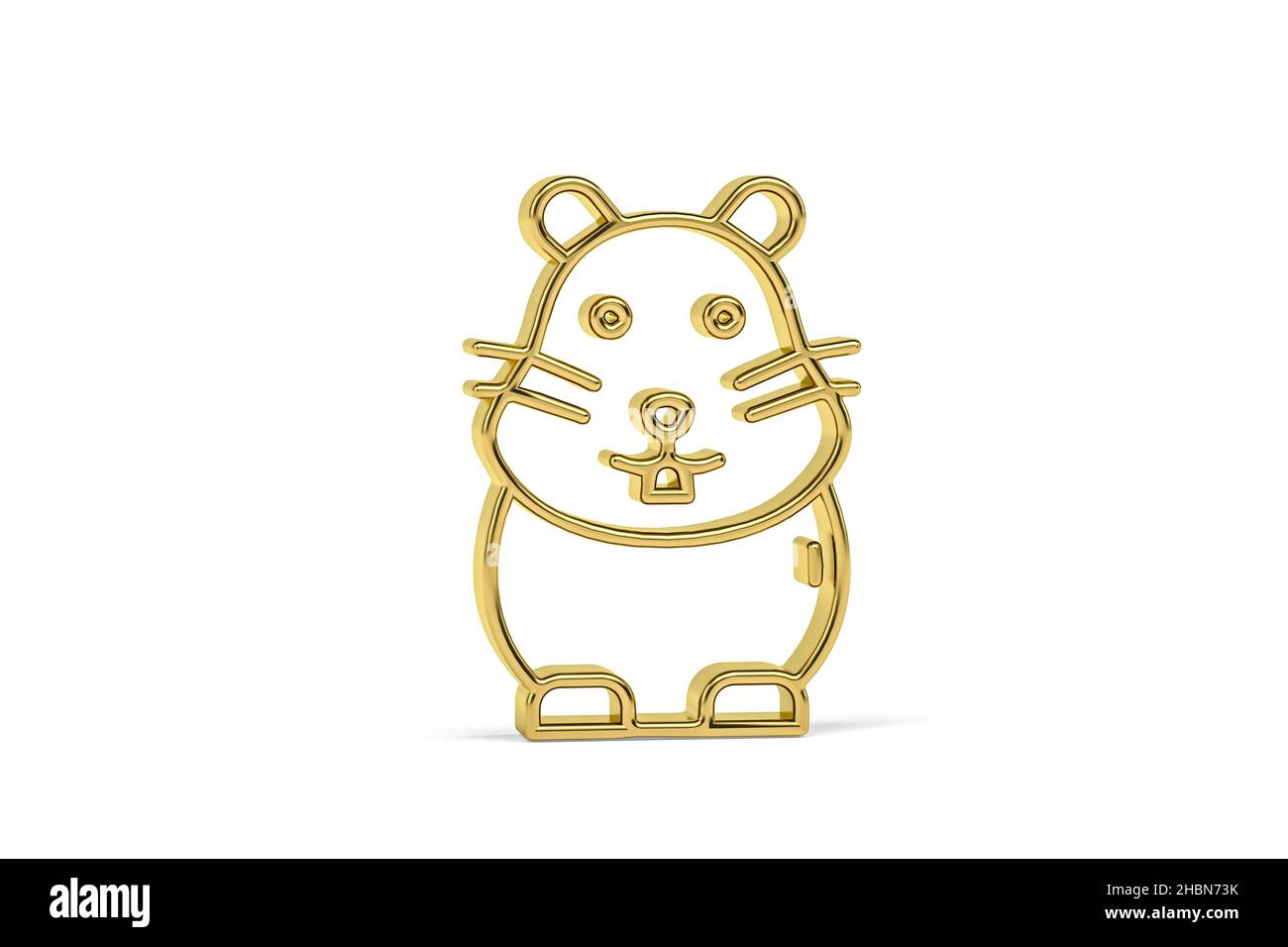 Golden 3d hamster icon isolated on white background - 3d render Stock ...
