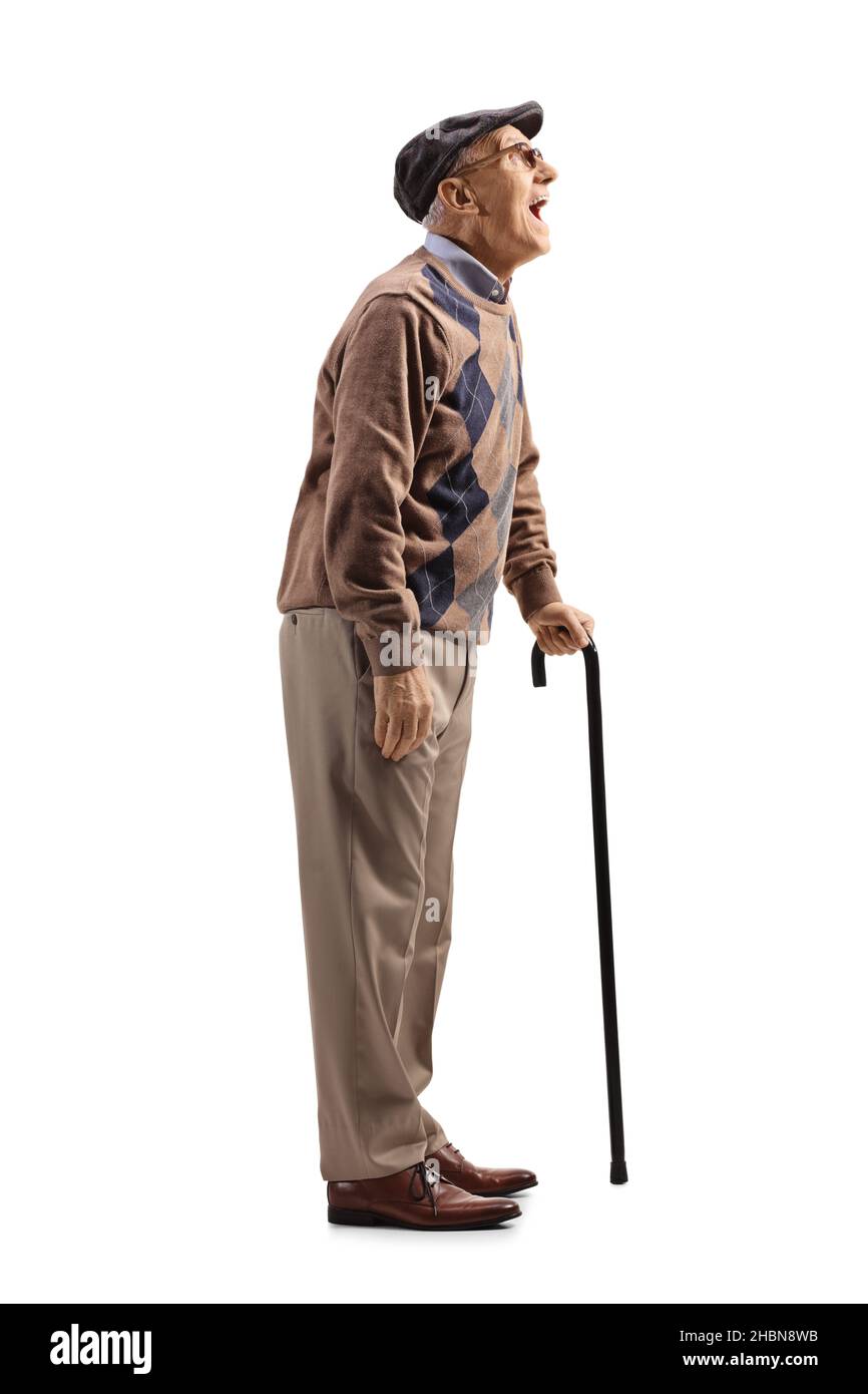 Elderly Man Standing Profile