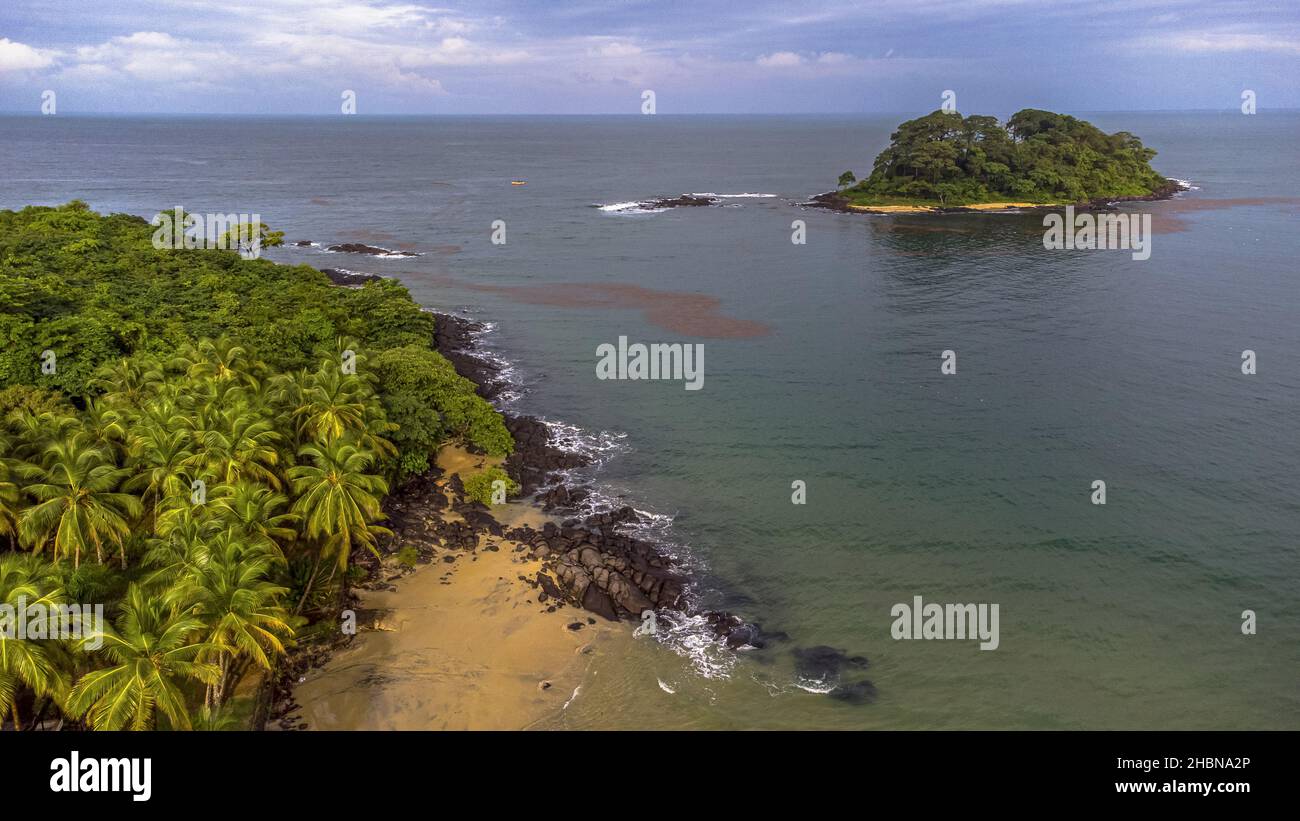 Aerial view of bureh beach, Freetown, Sierra Loene Stock Photo - Alamy