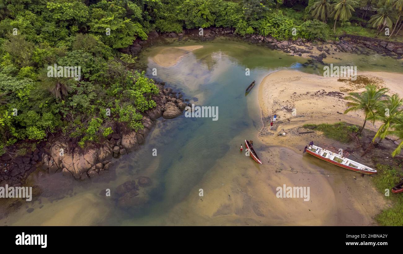 Aerial view of Bureh beach lake, Freetown Stock Photo - Alamy Aerial view of Bureh beach lake, Freetown Stock Photo - Alamy