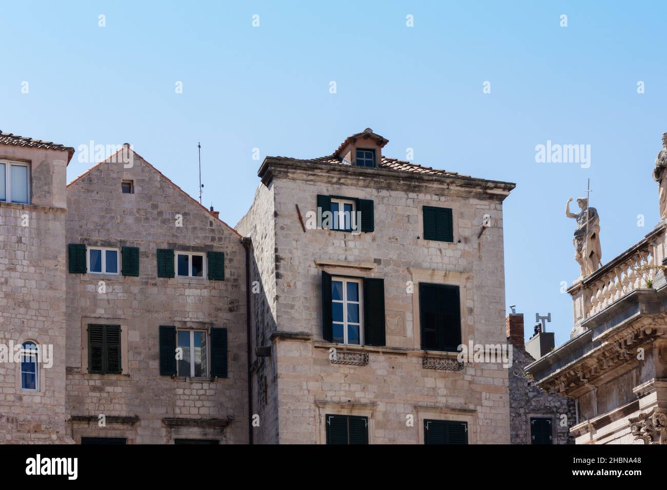 View of the ancient buildings in the famous landmark, Dubrovnik old ...