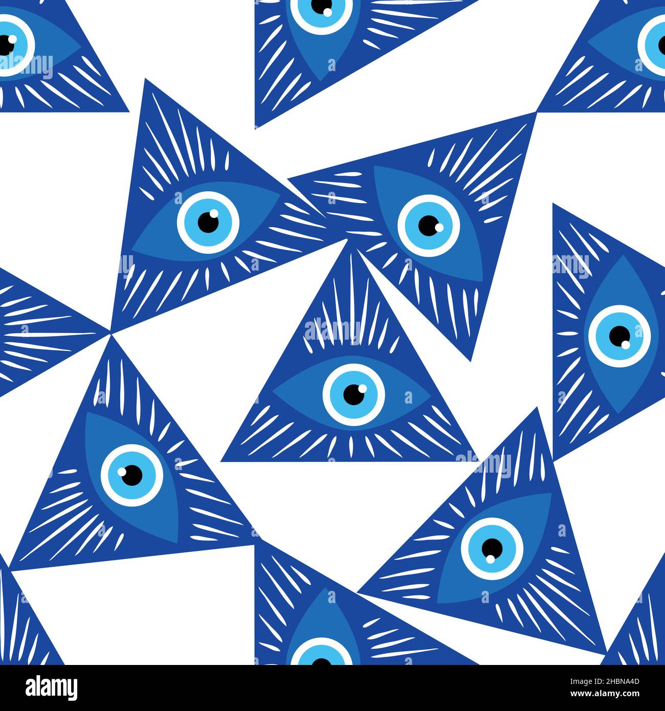 Mandala greek evil eye doodle seamless pattern. Magic, witchcraft ...