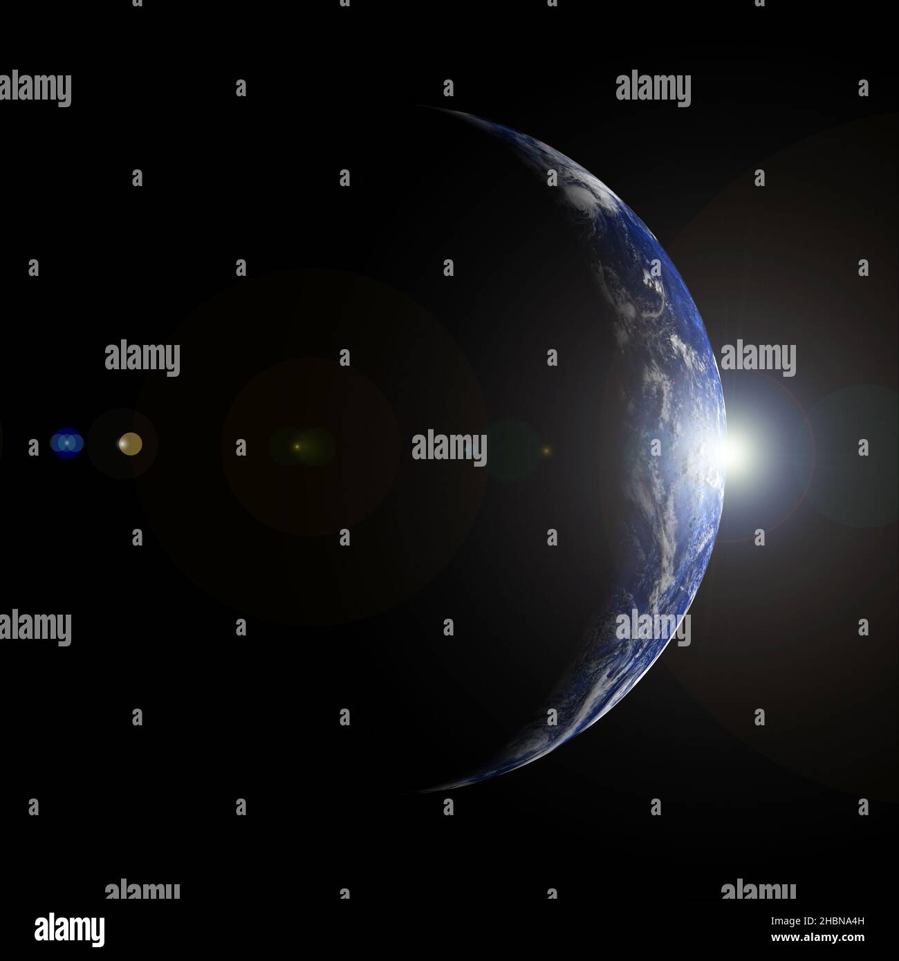 Crescent Earth from space. Elements of this image furnished by NASA ...
