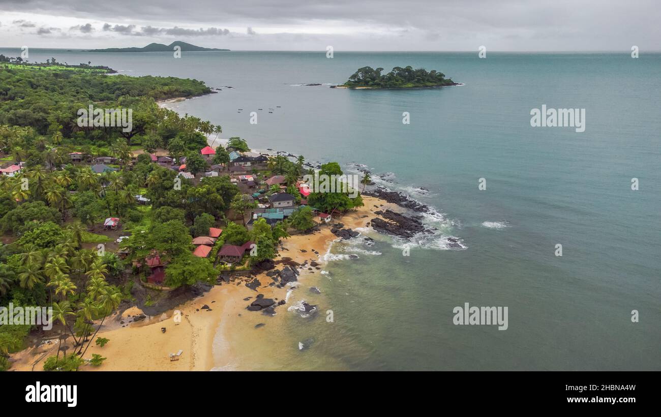 Aerial view of bureh beach, Freetown, Sierra Loene Stock Photo - Alamy
