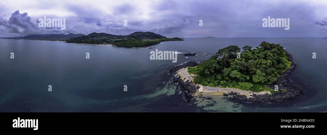 Panoramic view of Bureh beach island, Bureh beach, Freetown Stock Photo ... Panoramic view of Bureh beach island, Bureh beach, Freetown Stock Photo ...
