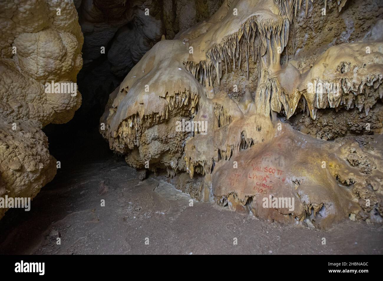 GOSHUTE CANYON, UNITED STATES - Nov 03, 2021: Writing scars the surface ...