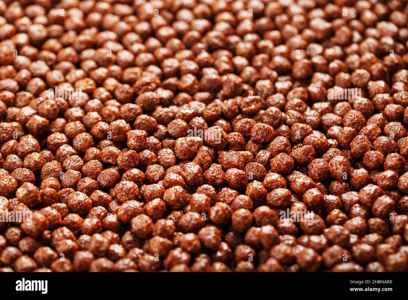 Ready breakfast chocolate balls texture close-up. Full screen as ...