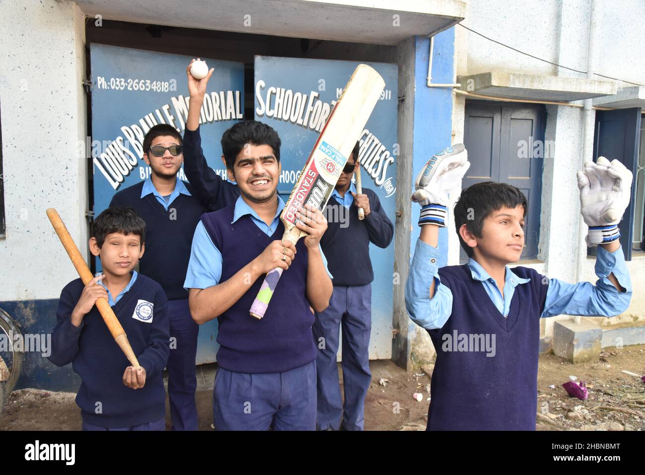 Students learning at the Louis Braille Memorial School located in ...
