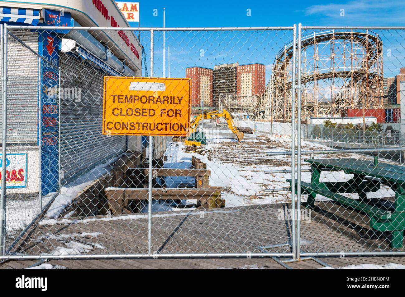 temporarily closed for construction sign in front of construction new ...