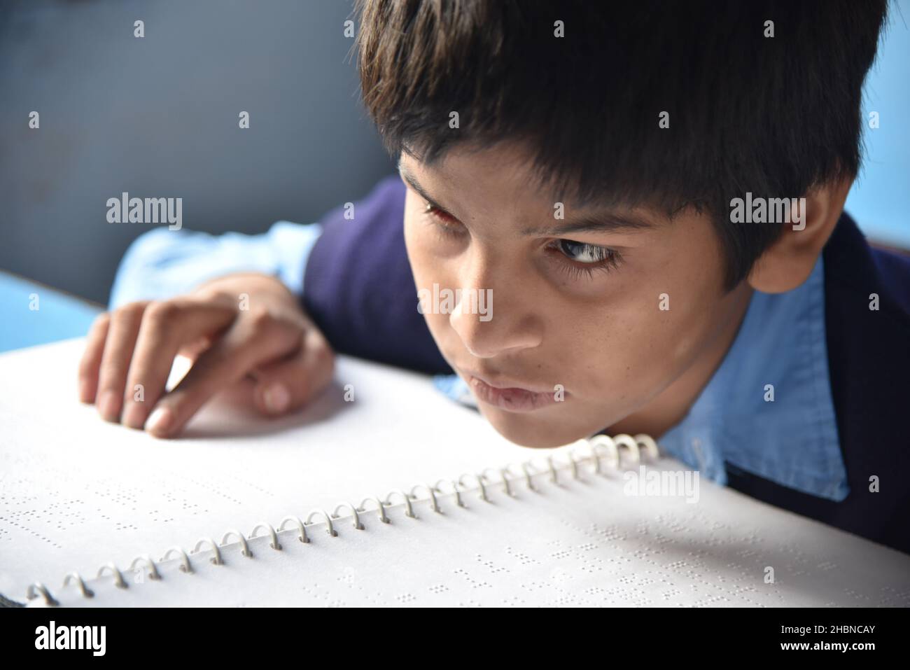 Students learning at the Louis Braille Memorial School located in ...