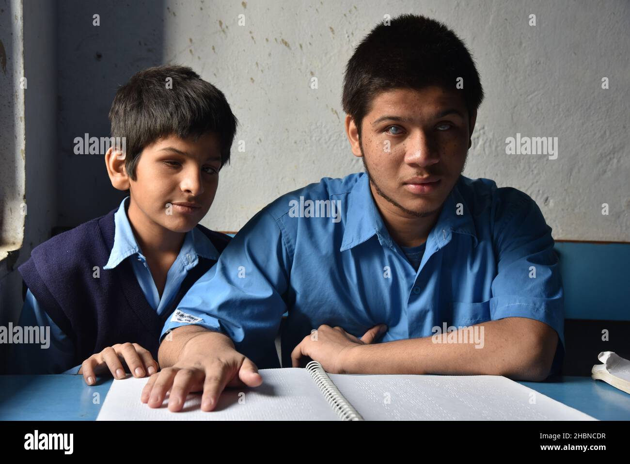 Students learning at the Louis Braille Memorial School located in ...