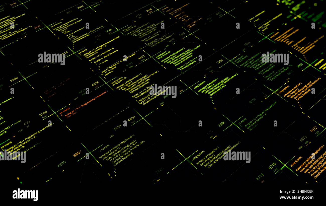 Hacker attack through network by writing a special code on a black ...