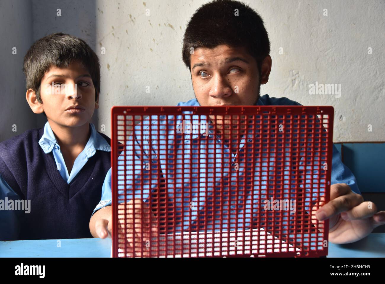 Students learning at the Louis Braille Memorial School located in ...