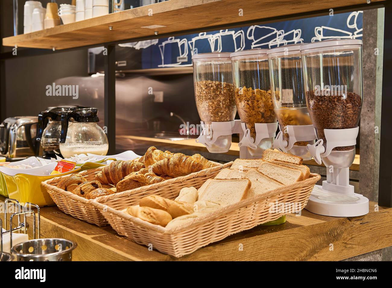 Cereals at buffet breakfast restaurant hi-res stock photography and ...