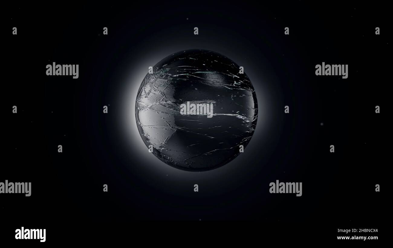 Abstract sphere. Dark Sphere is transforming into a needle-shaped ...