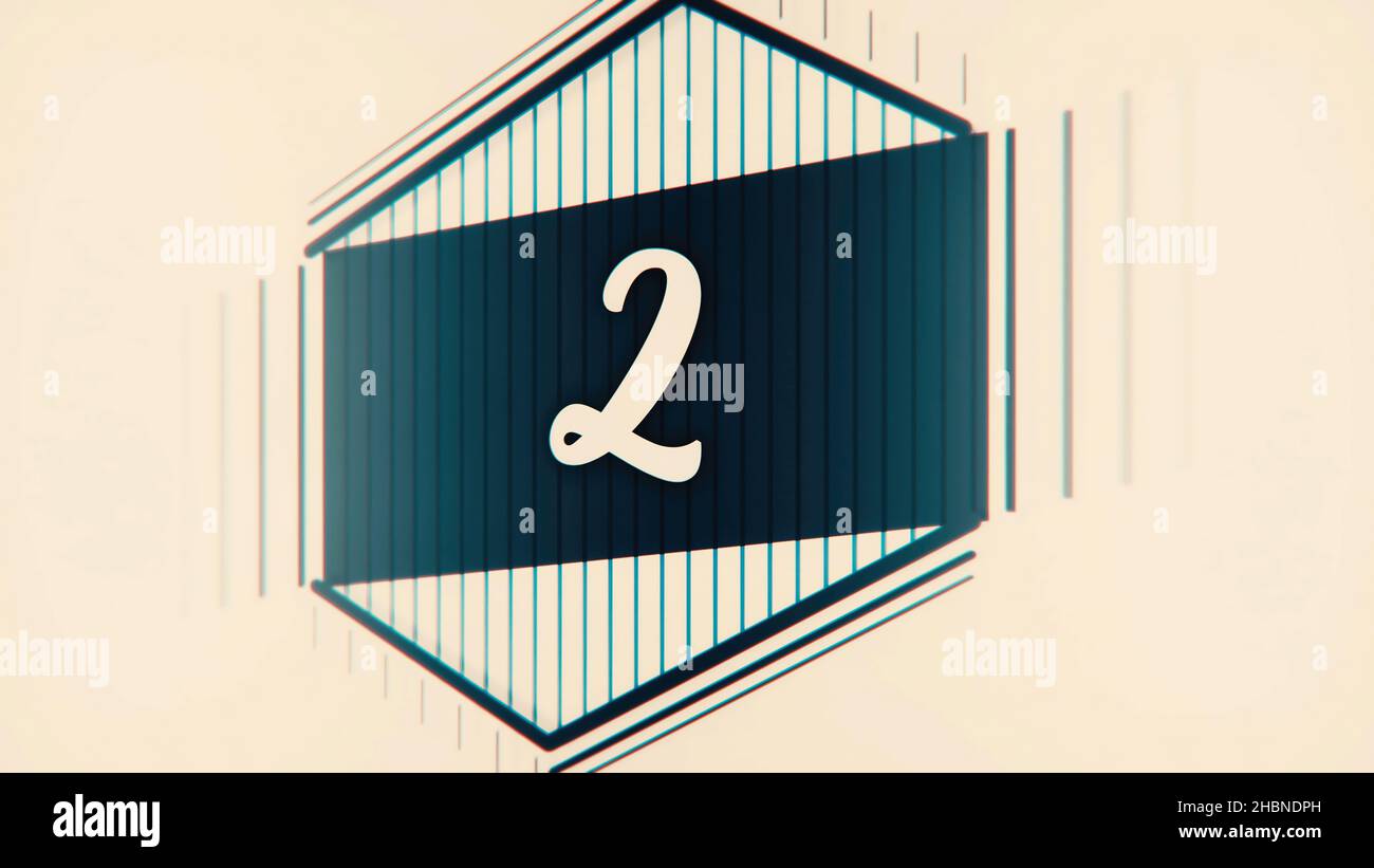 Countdown film leader with drawn numerals. Stop motion pastel countdown ...