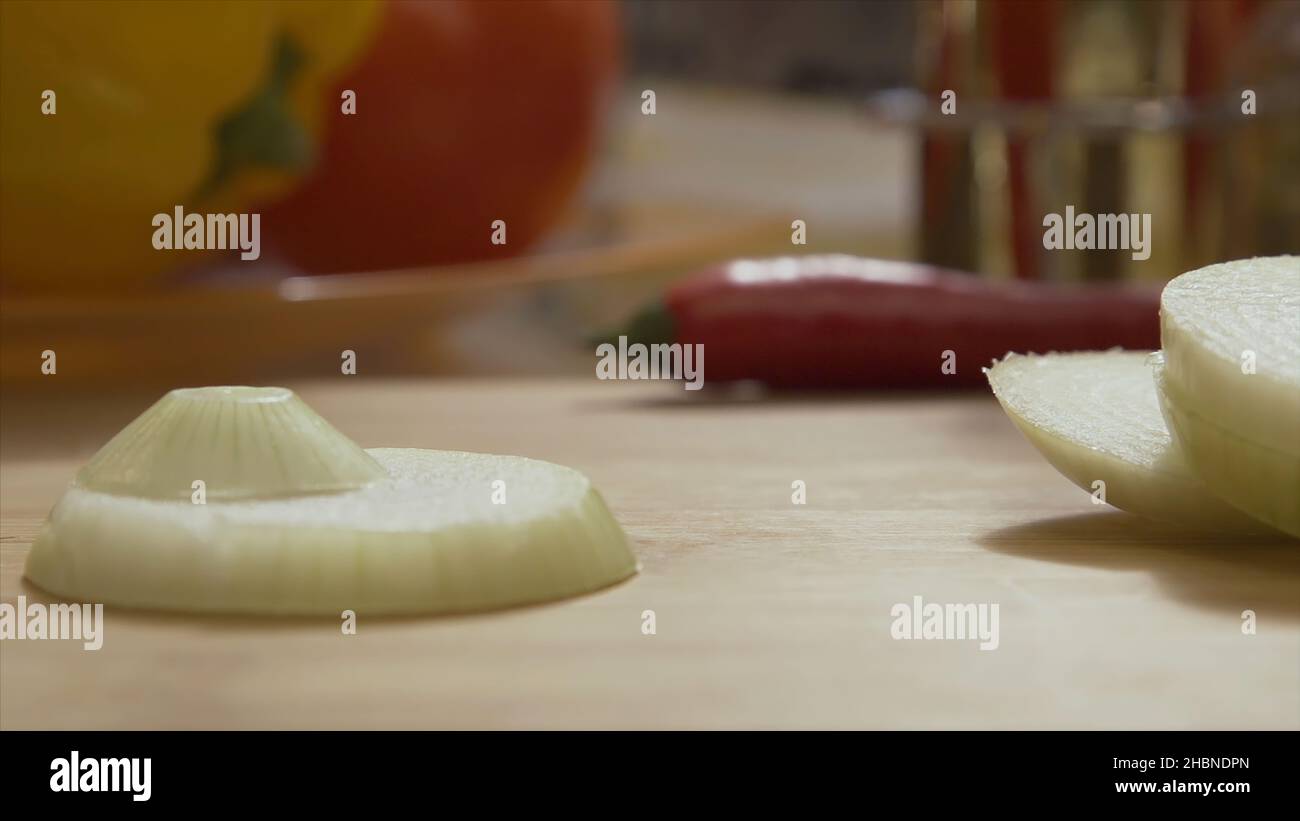 Falling rings red onion slices hi-res stock photography and images - Alamy